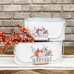 Oval Harvest Buckets w/ Handles - Set/2 Assorted - Piper Classics