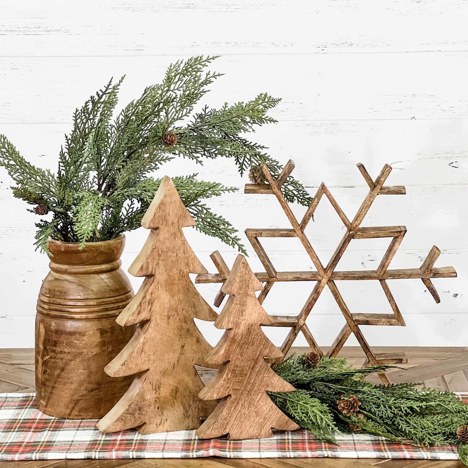 Mango Wood Tabletop Tree Accents - Set/2 - Piper Classics