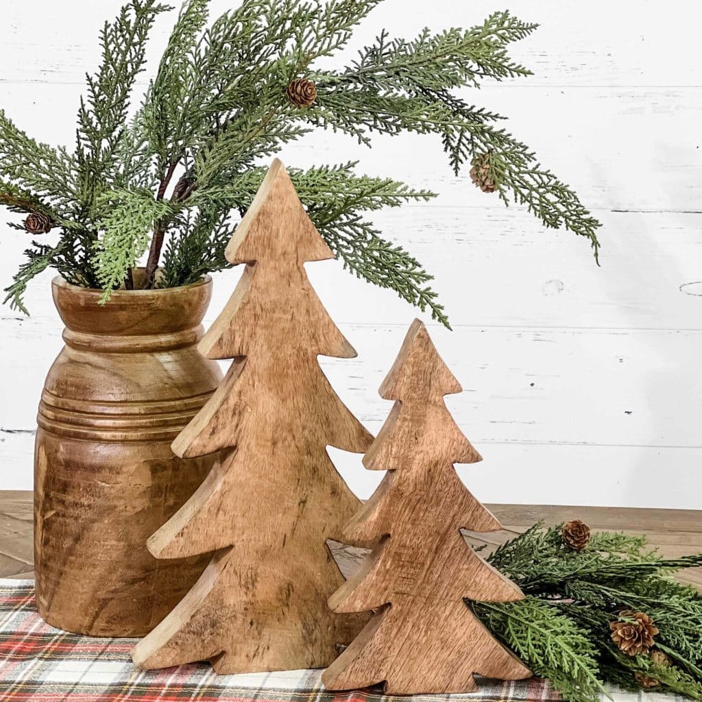 Mango Wood Tabletop Tree Accents - Set/2 - Piper Classics