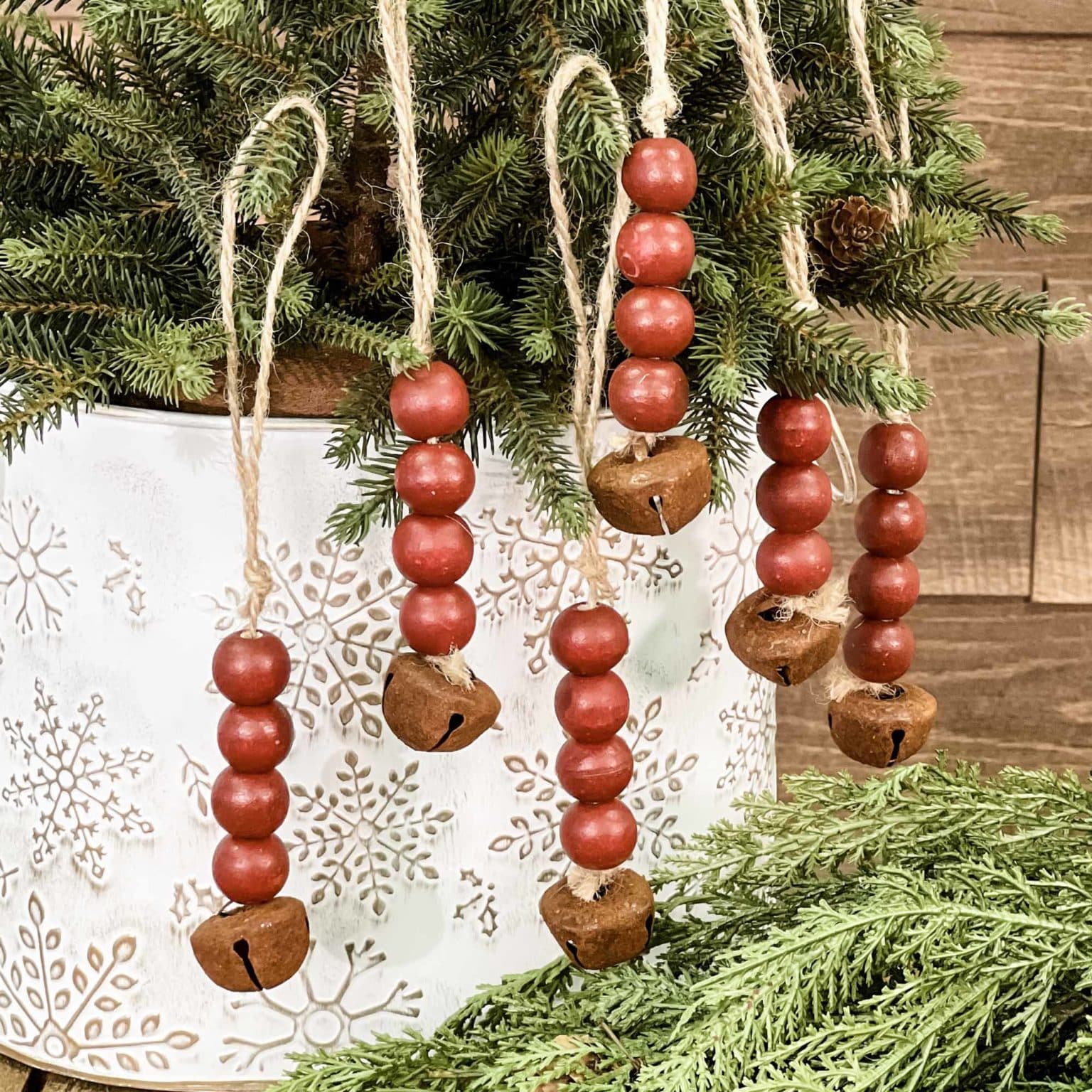Red Bead Jingle Bell Ornaments - Piper Classics
