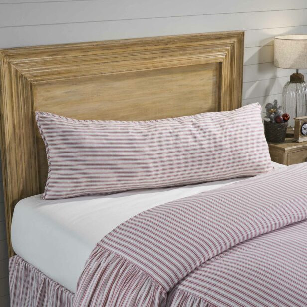 Timeless Ticking Red Body Pillow Cover - Piper Classics