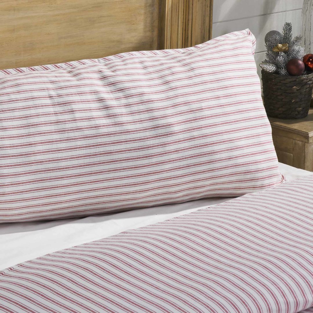 Timeless Ticking Red Body Pillow Cover - Piper Classics