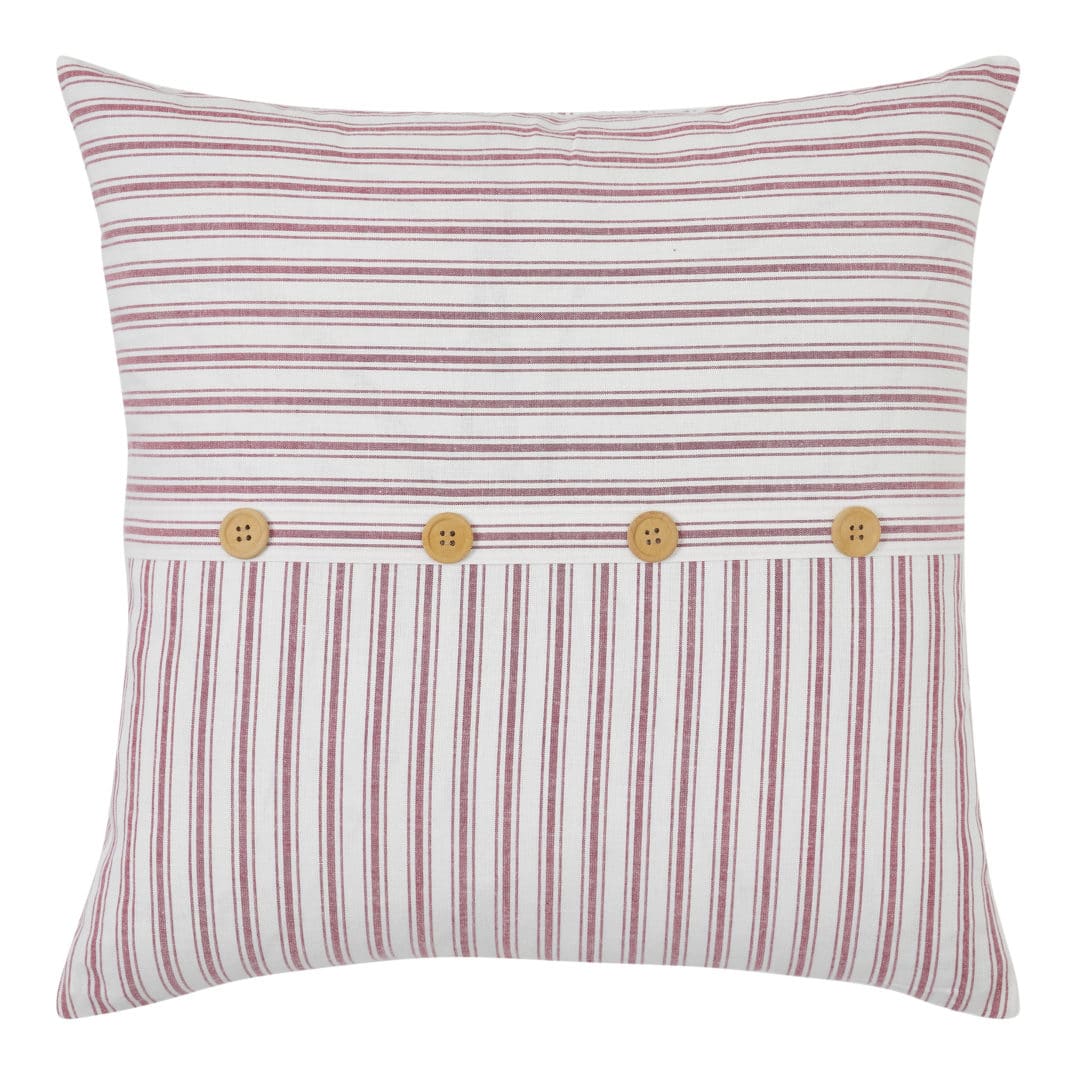 Timeless Ticking Red Button 20" x 20" Pillow Cover - Piper Classics