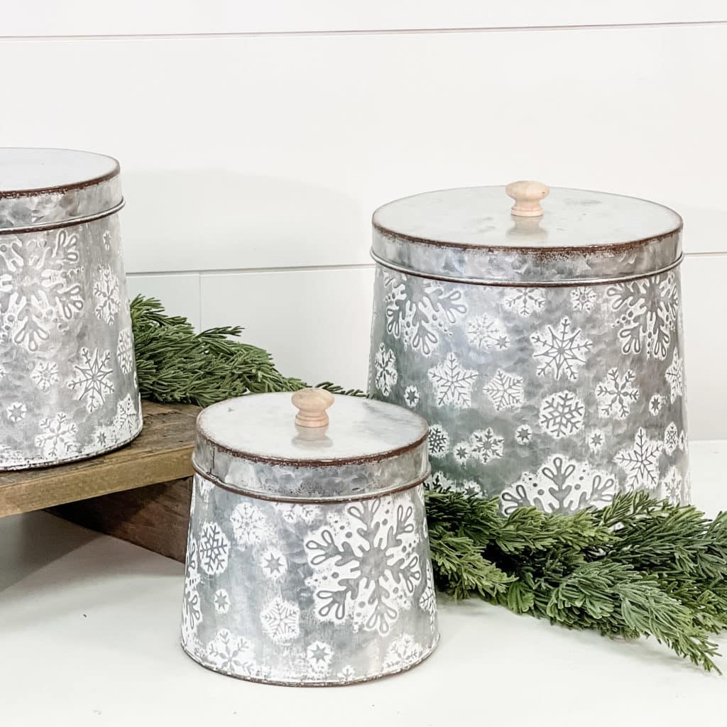 Embossed Snowflakes Nesting Tins - Set/3 - Piper Classics