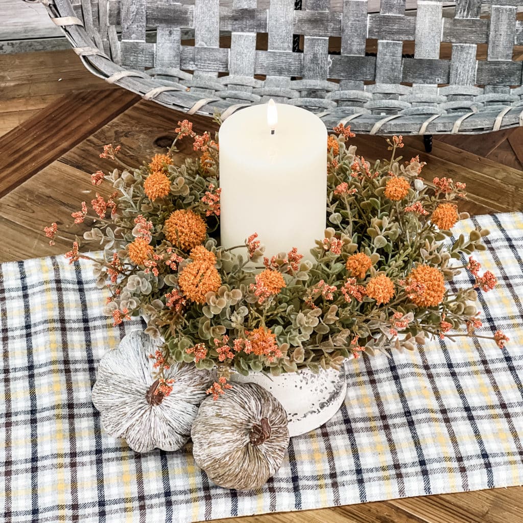 Fall Garden Candle Ring - Pumpkin - 6" Inside Ring - Piper Classics