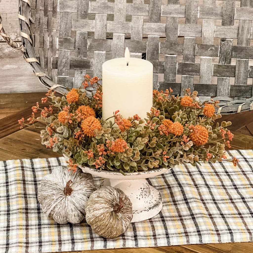 Fall Garden Candle Ring - Pumpkin - 6" Inside Ring - Piper Classics