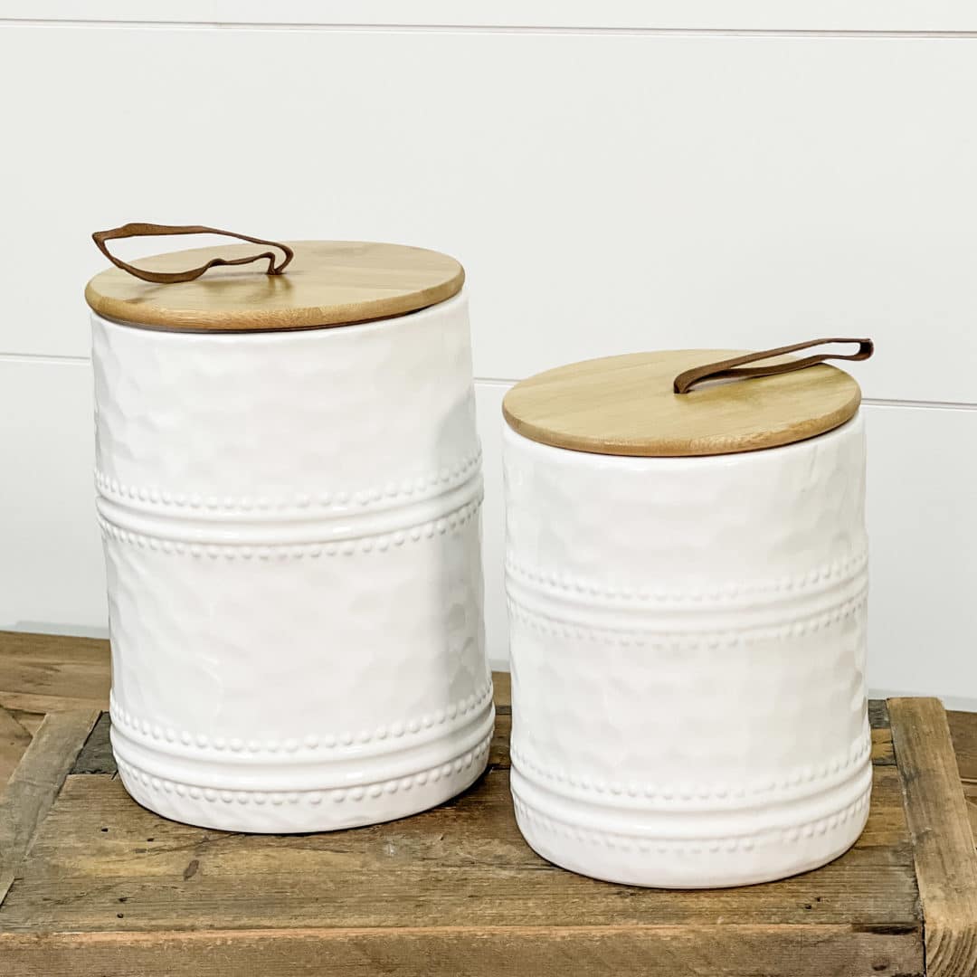 White Canisters With Lids - Set/2 - Piper Classics