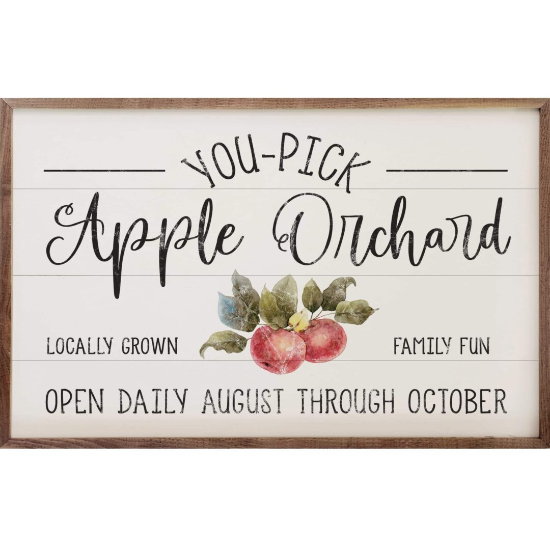 Apple Orchard White Wooden Sign - Piper Classics