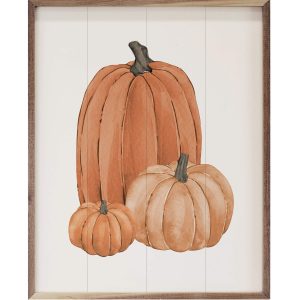 Pumpkin Trio Orange Wooden Sign - Piper Classics