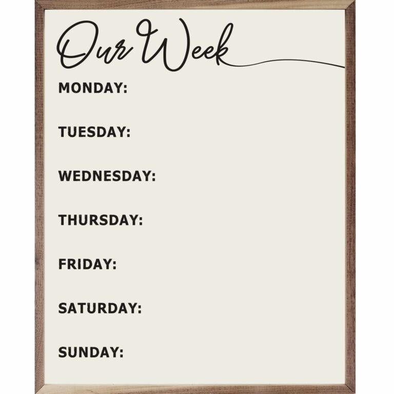 Our Week Whiteboard - Piper Classics