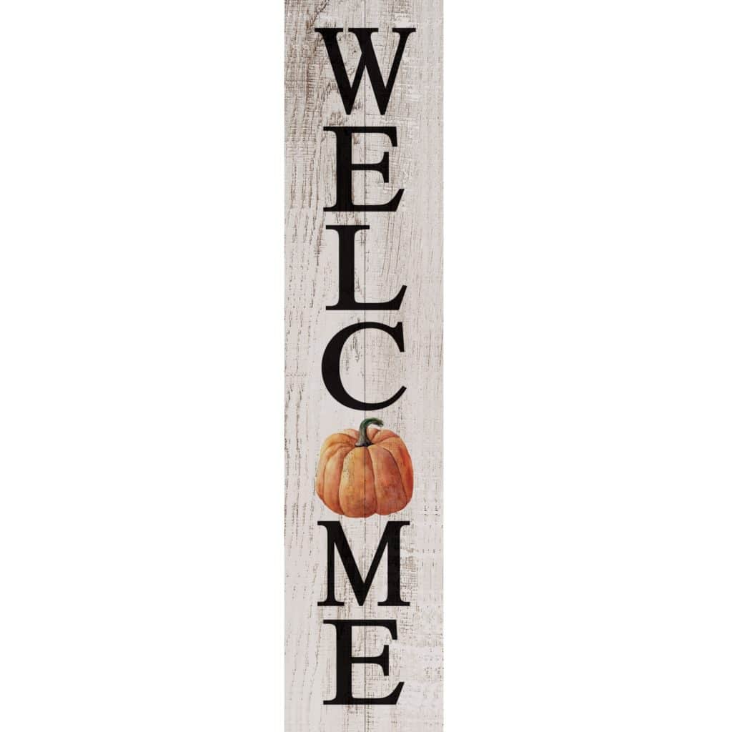 Welcome Pumpkin Porch Leaner Wooden Sign - Piper Classics