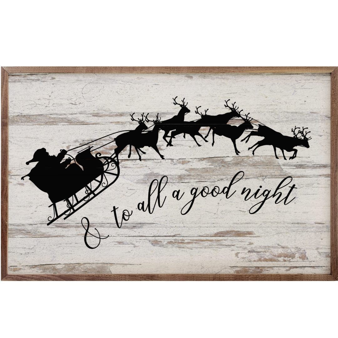 And To All A Good Night Sleigh White Wooden Sign - Piper Classics