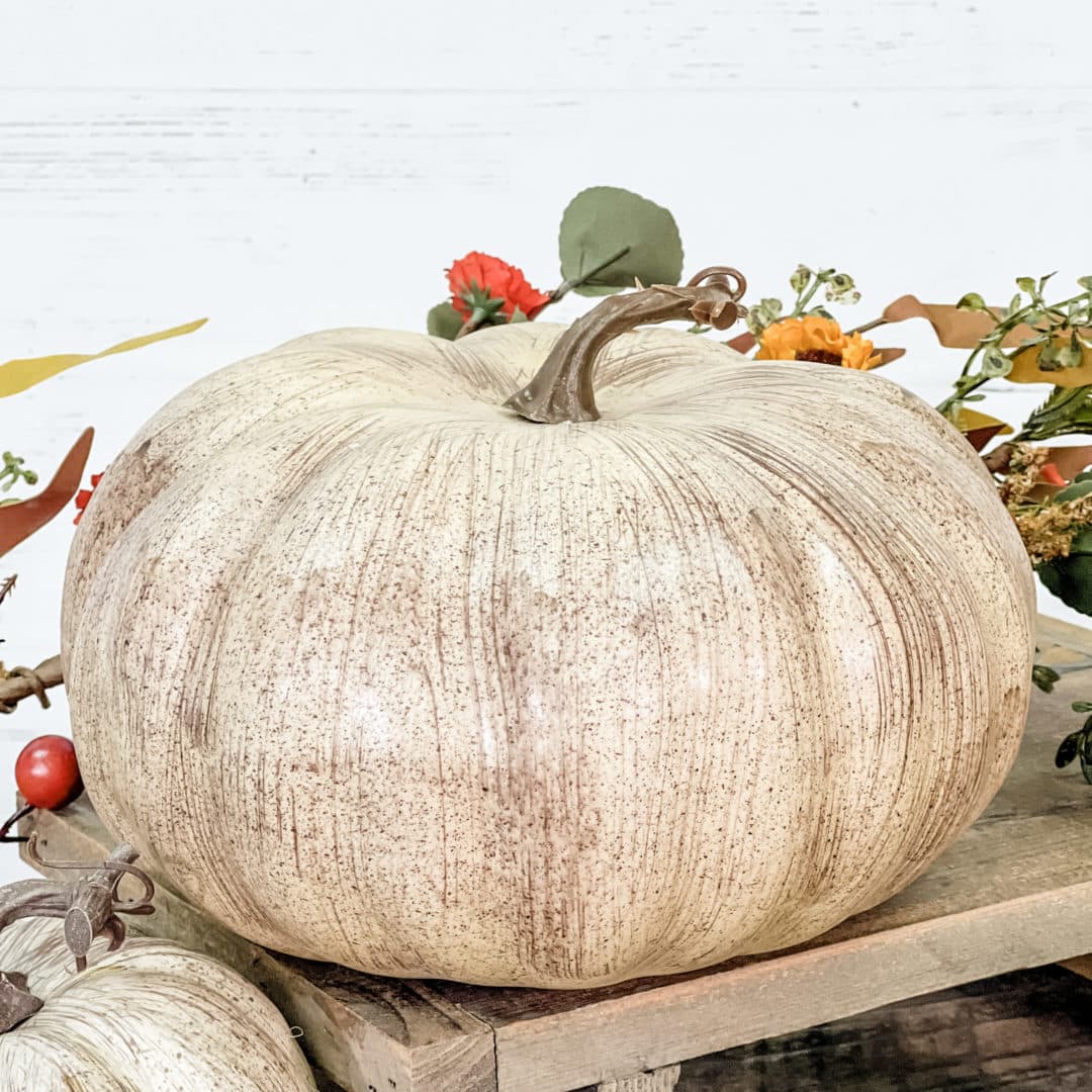 Cream Distressed Farmhouse Pumpkin - Lg - Piper Classics