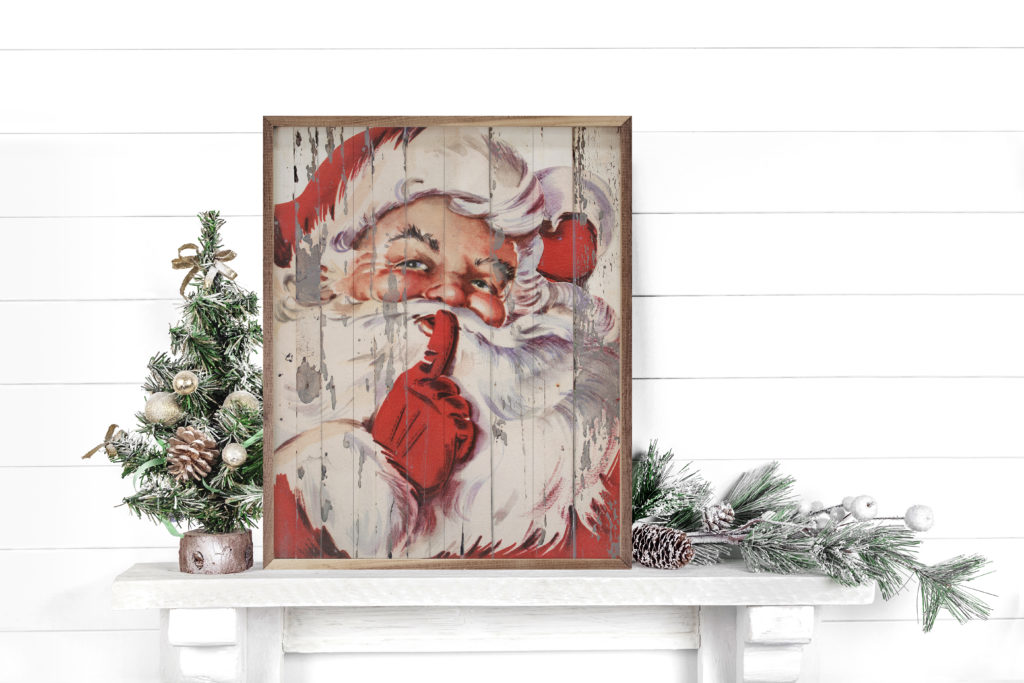 Santa Be Quiet Shhh Wooden Sign - Piper Classics