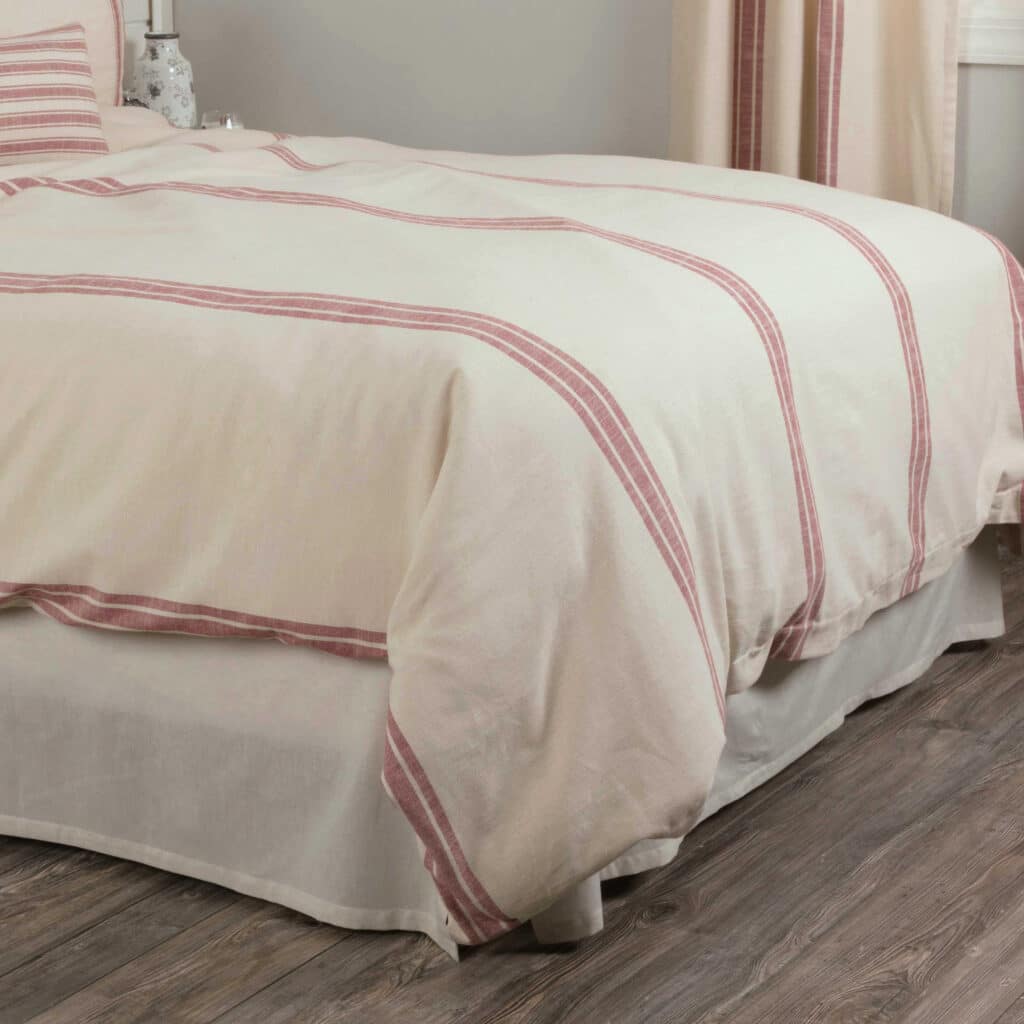 Market Place Red Grain Sack Stripe Duvet Cover - Queen | Christmas ...