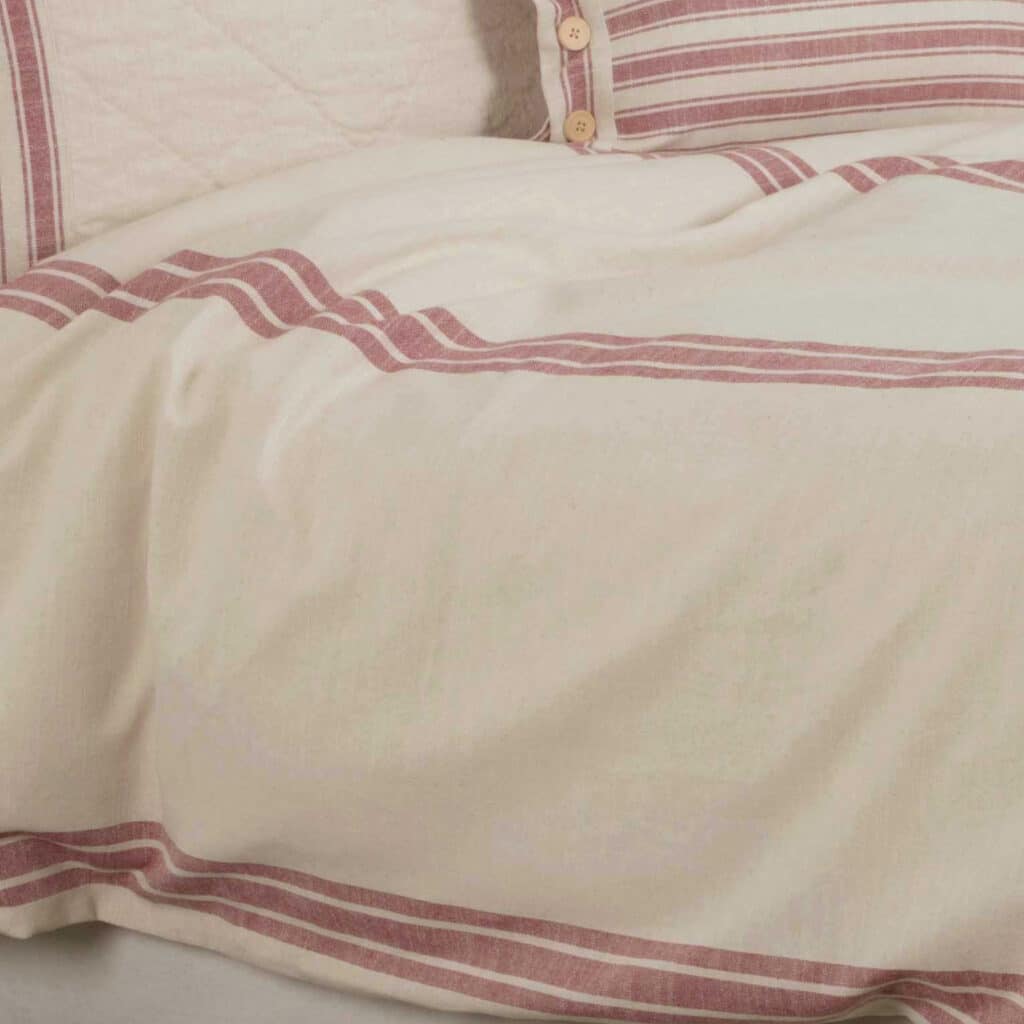 Market Place Red Grain Sack Stripe Duvet Cover - Queen | Christmas ...