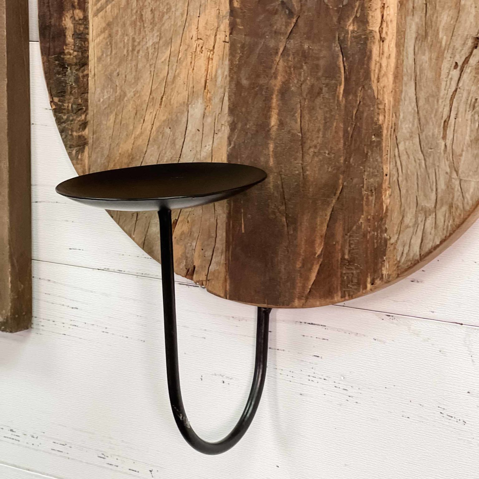 Round Wood Pillar Sconce - Aged Mango - Piper Classics