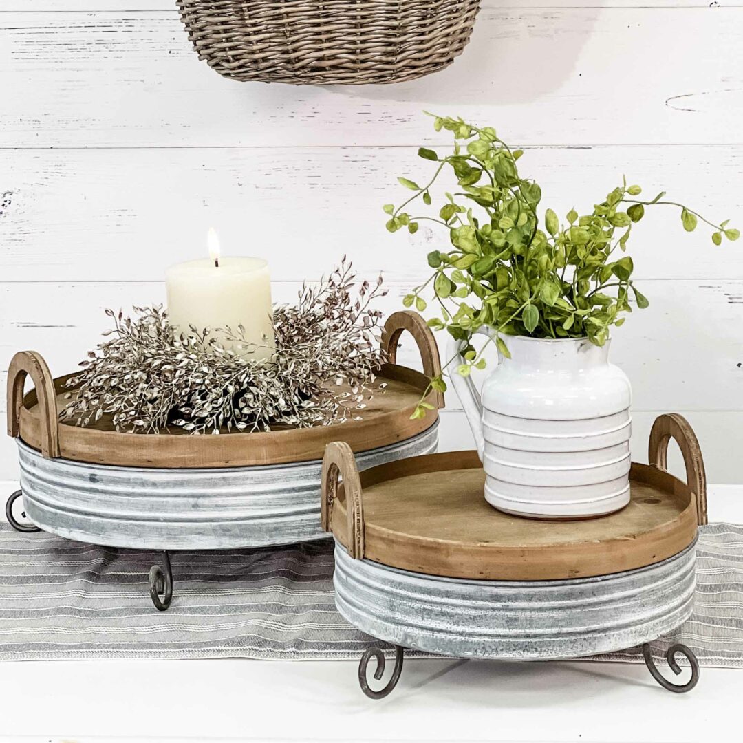 Round Wood Riser Trays - Piper Classics