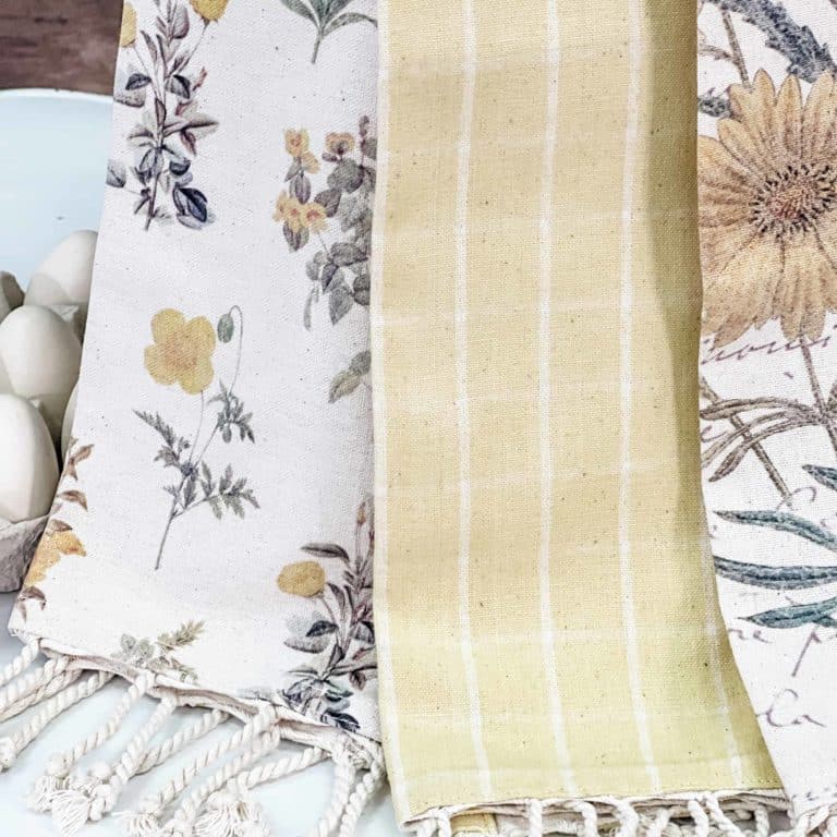 Yellow Flowers Tea Towels - Set/3 Assorted - Piper Classics