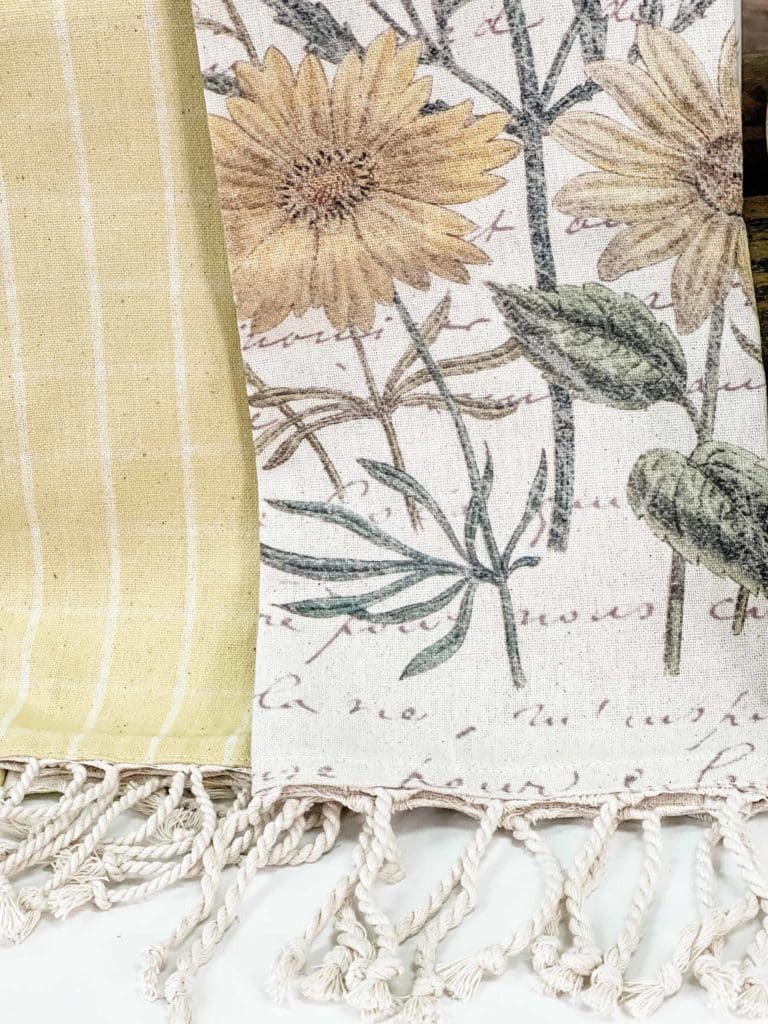 Yellow Flowers Tea Towels - Set/3 Assorted - Piper Classics