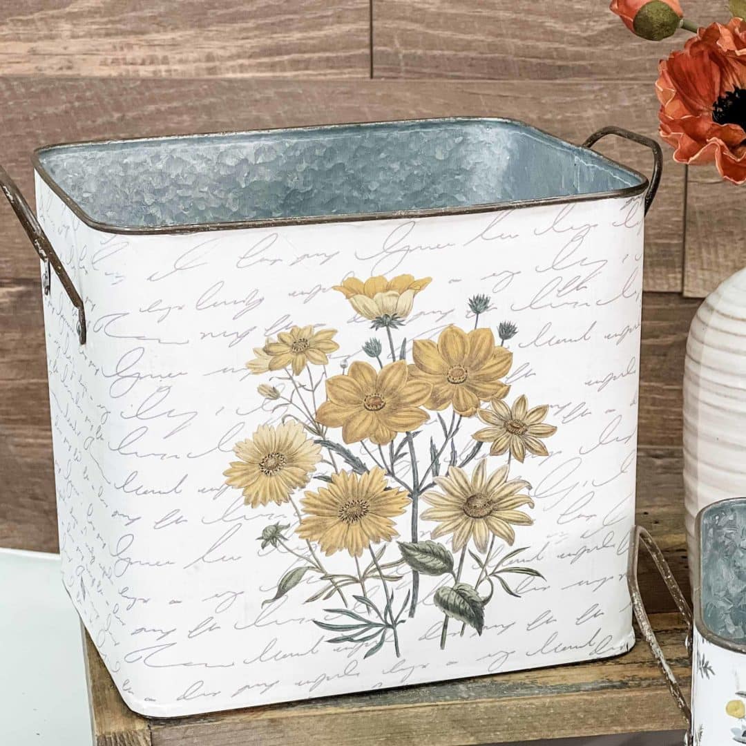 Yellow Flowered Containers - Set/2 - Piper Classics