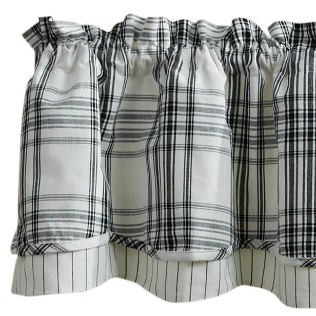 Onyx and Ivory Lined Layered Valance - Piper Classics