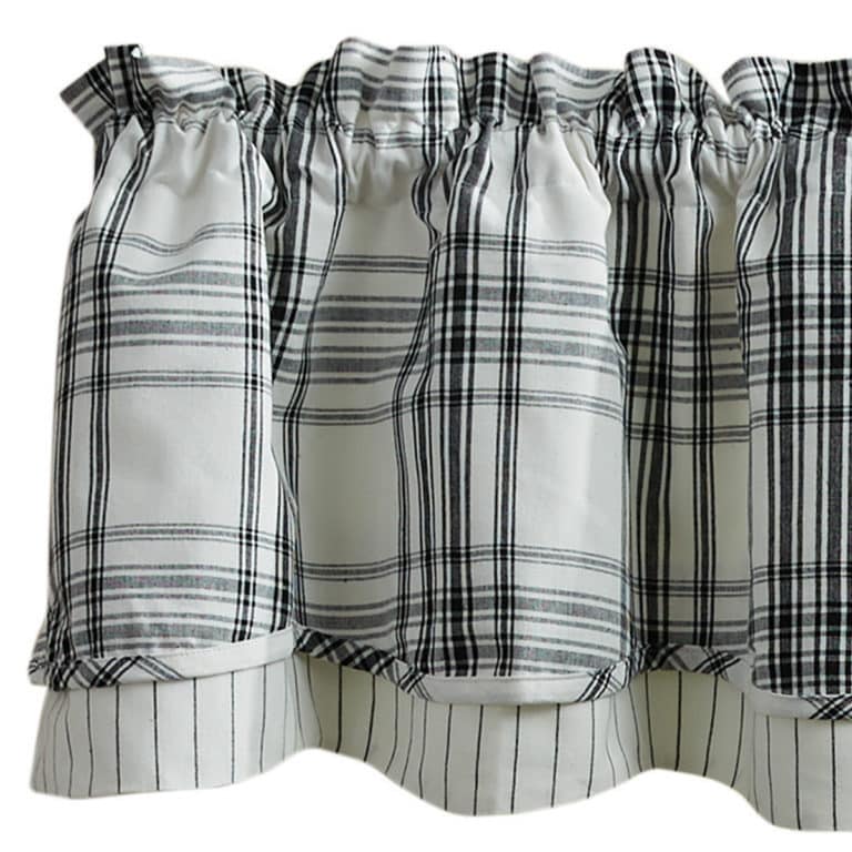 Onyx and Ivory Lined Layered Valance - Piper Classics