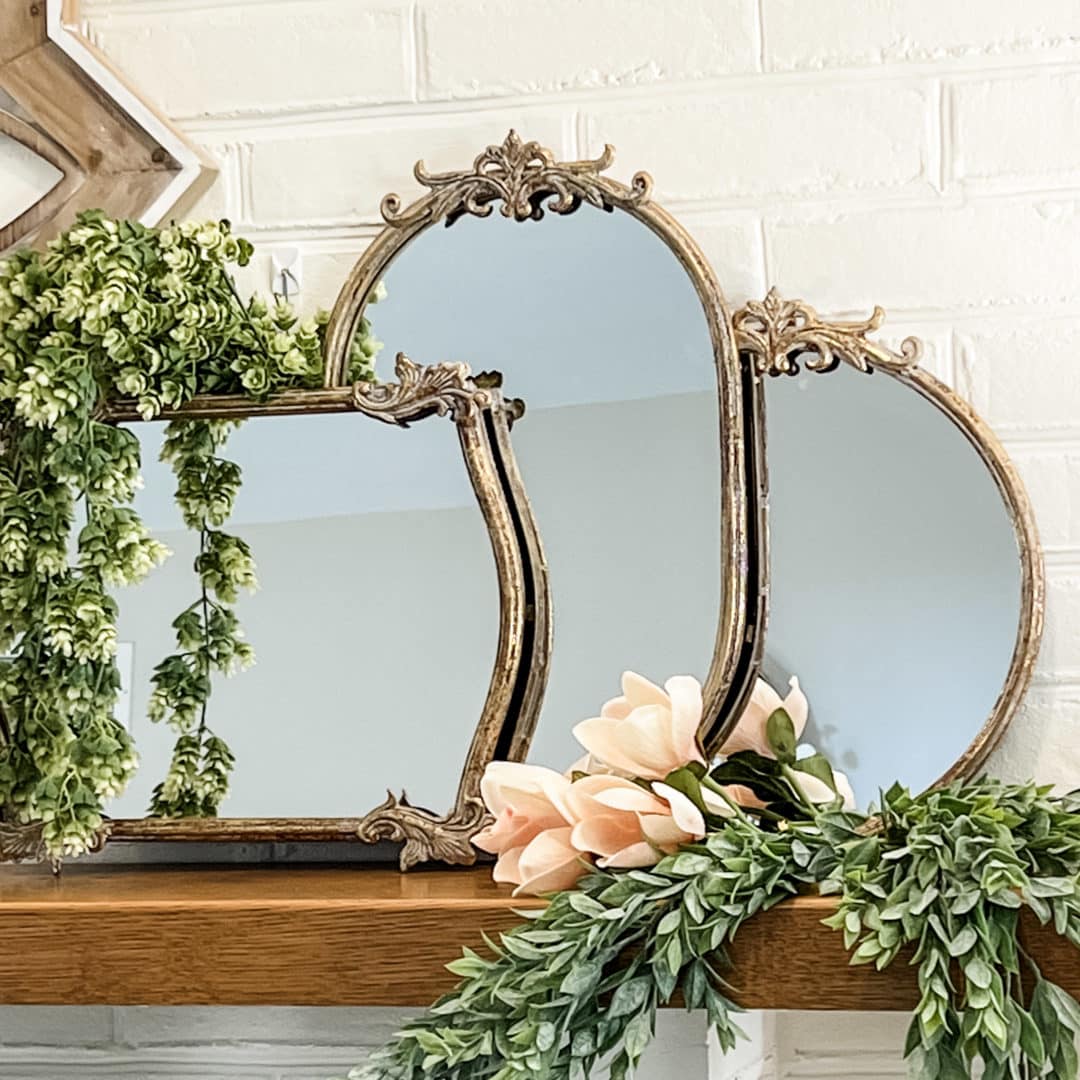 Aged Gold Heirloom Ornate Mirror - Set of 3, Various Shapes & Sizes