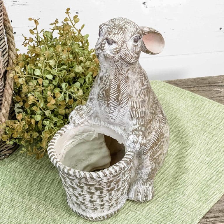 Resin Bunny with Basket - Piper Classics