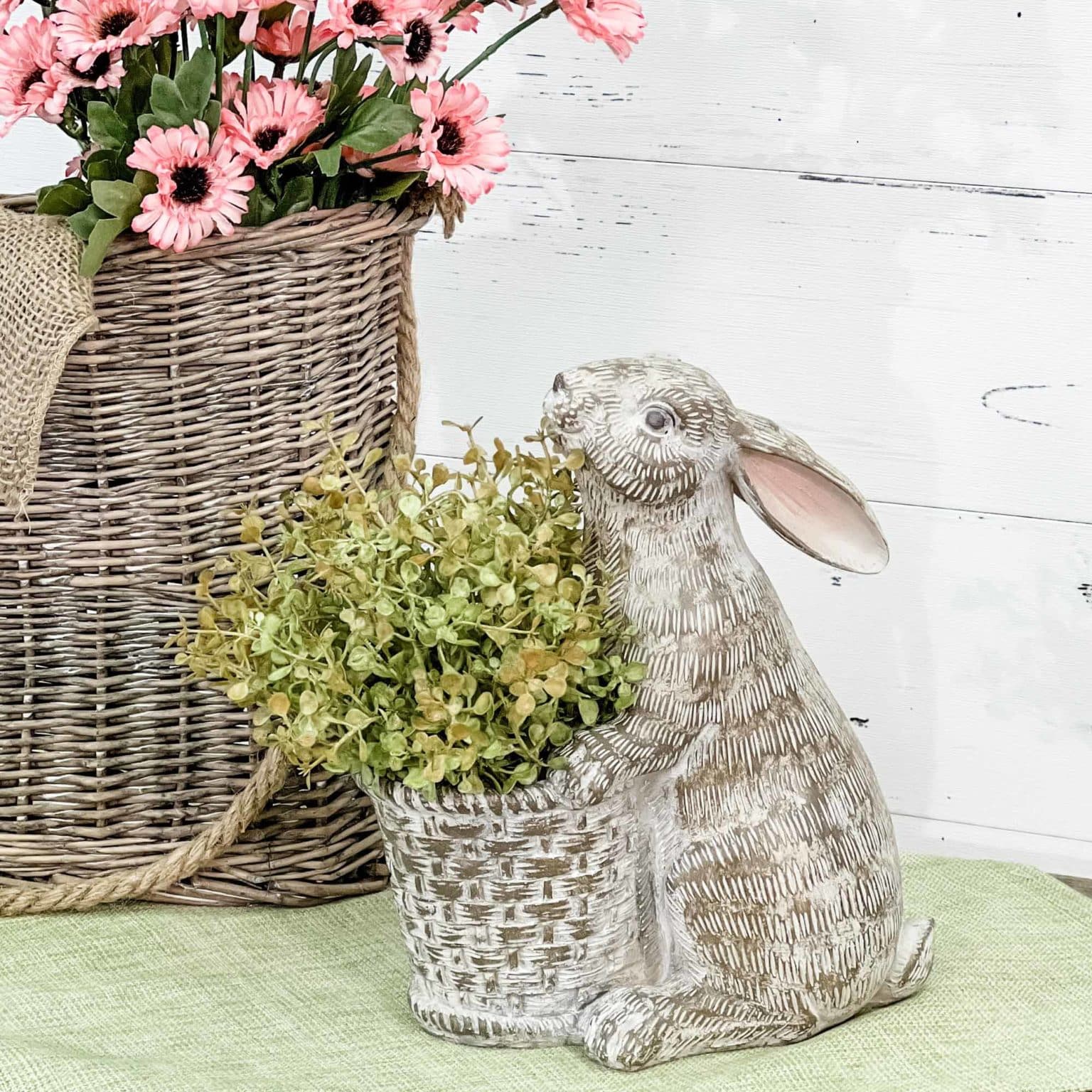 Resin Bunny with Basket - Piper Classics
