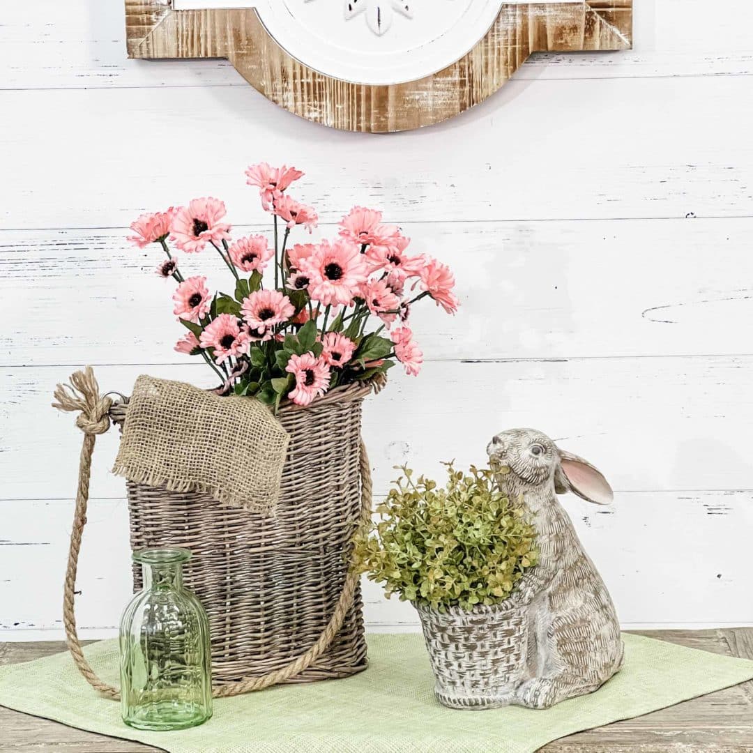 Resin Bunny with Basket - Piper Classics