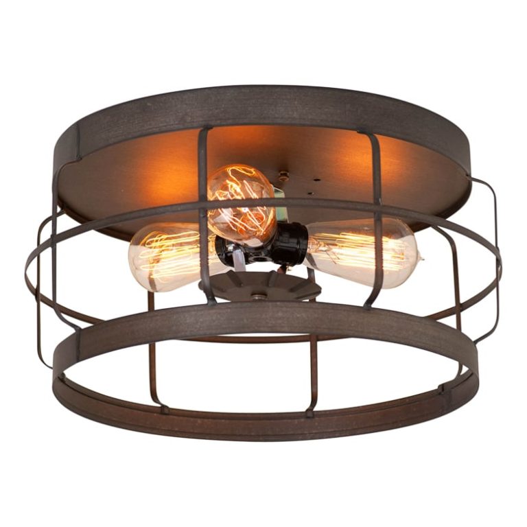 Round Strap Flush Mount Ceiling Light - Piper Classics