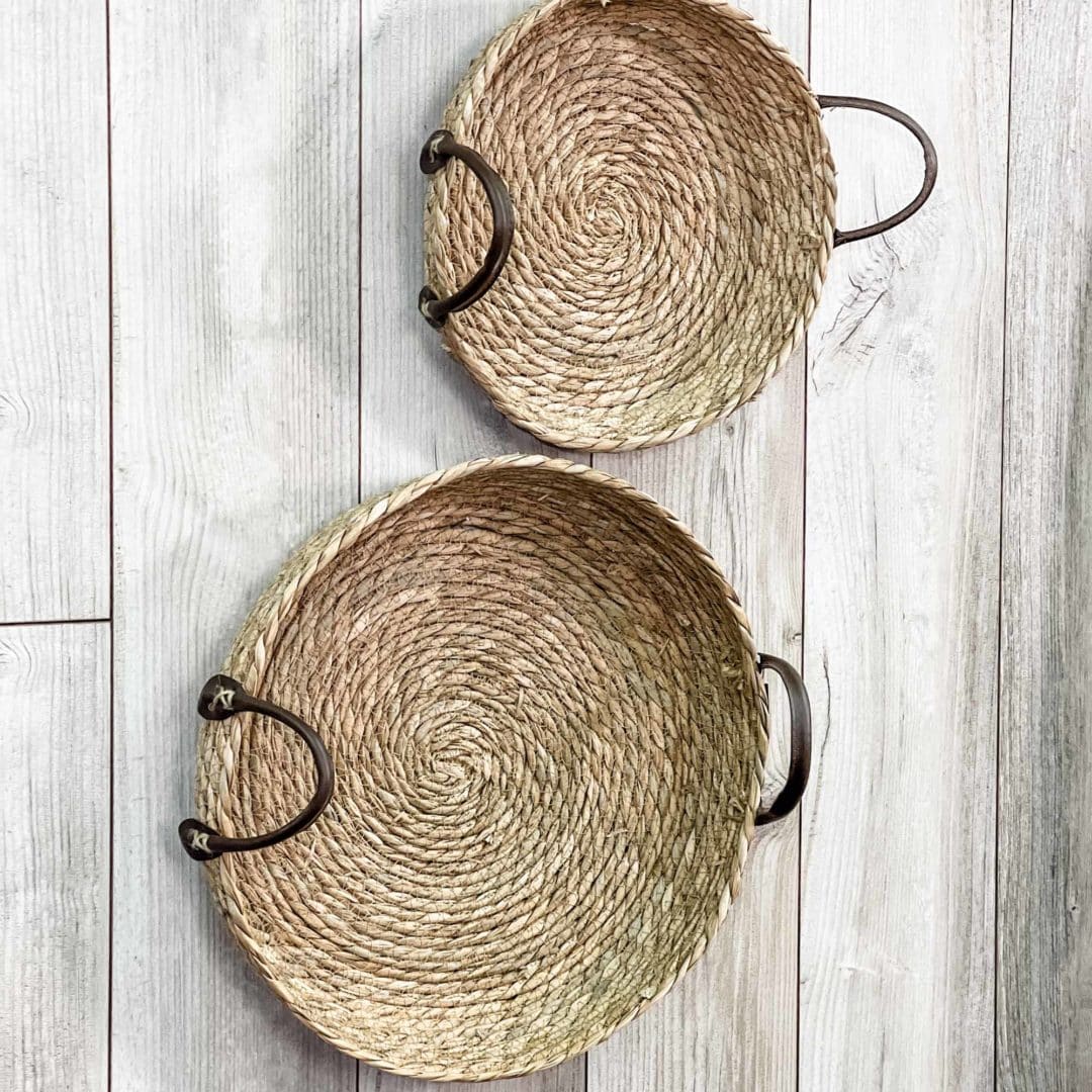 Woven Wicker Handled Tray - Set/2 - Piper Classics