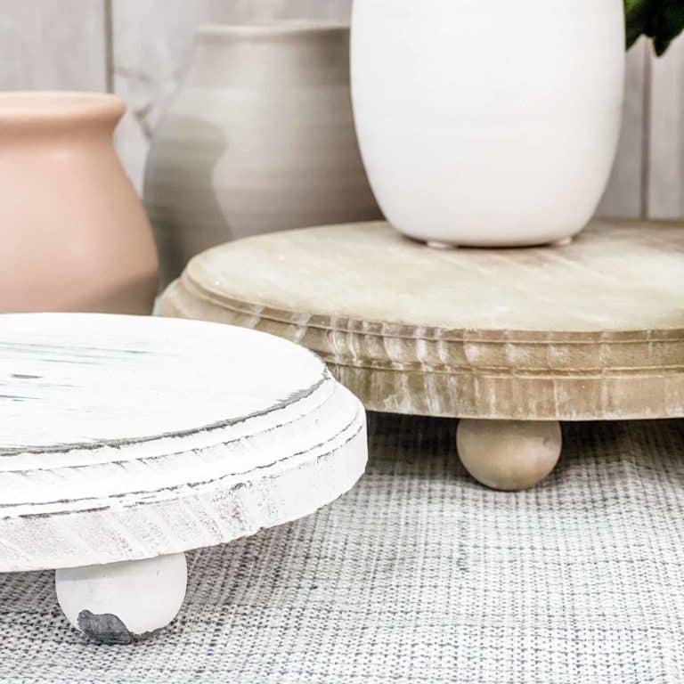 White & Natural Round Stands - Set/2 - Piper Classics