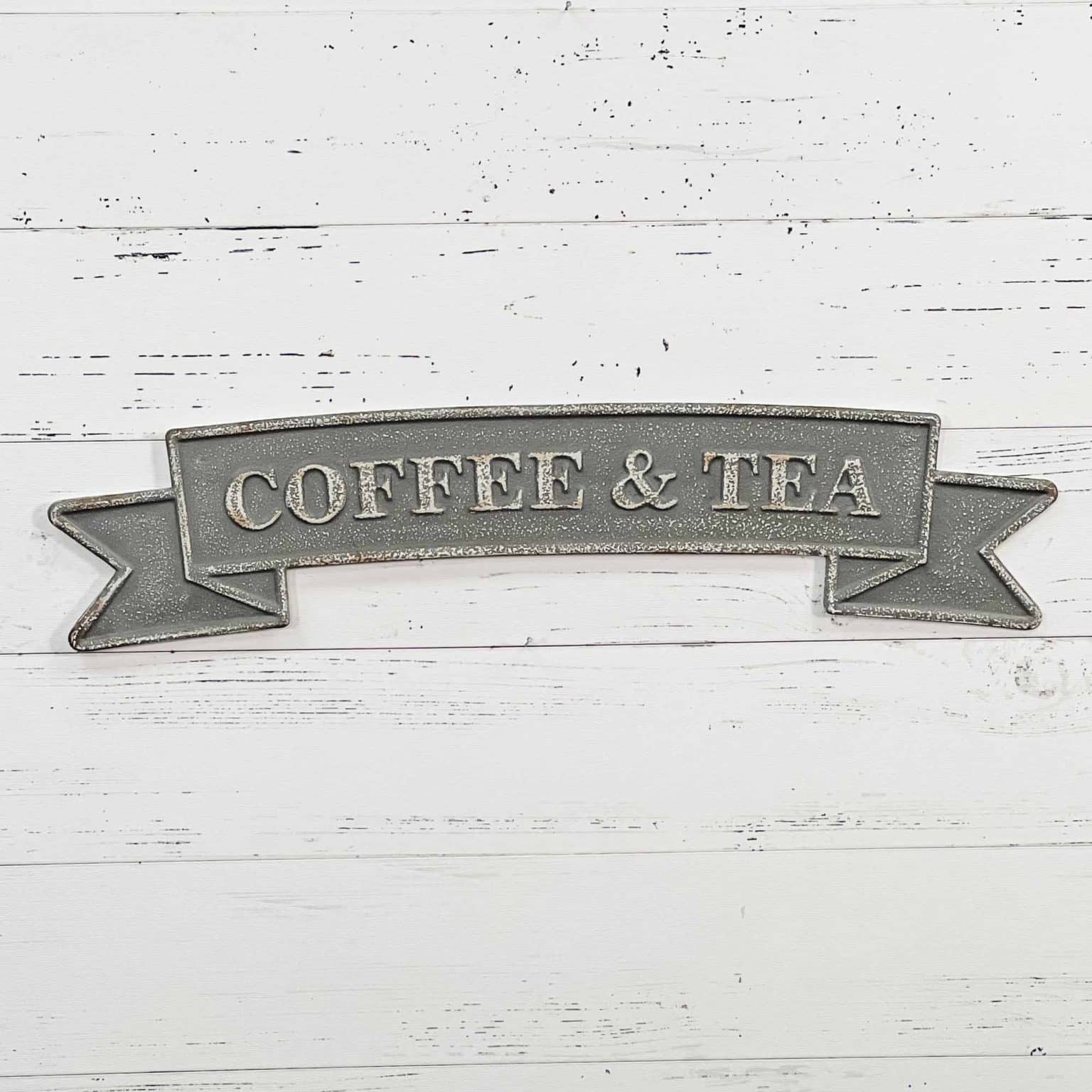 Coffee & Tea Metal Banner Sign - Piper Classics