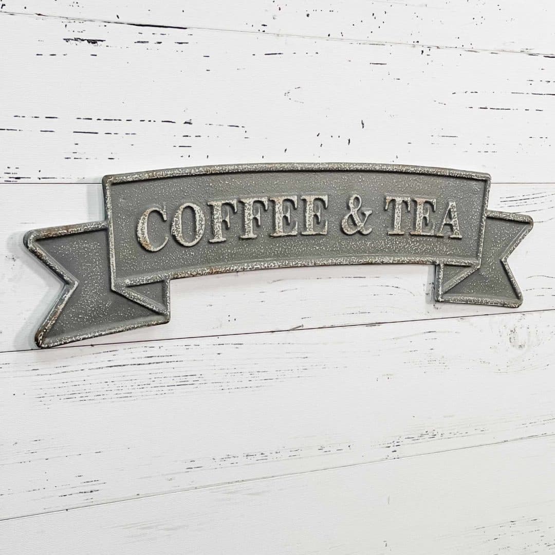 Coffee & Tea Metal Banner Sign - Piper Classics