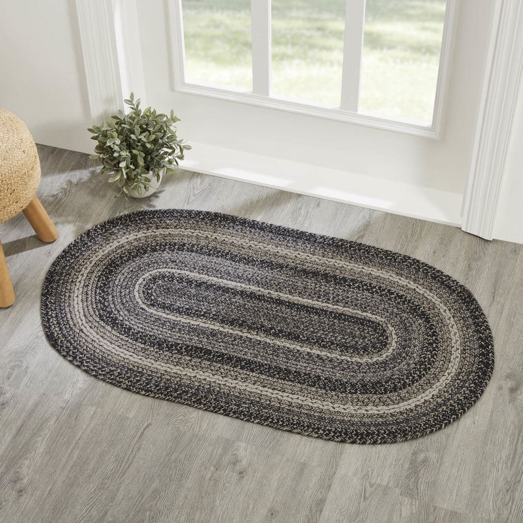 Sawyer Mill Black White Jute Rugs With Pad - Piper Classics