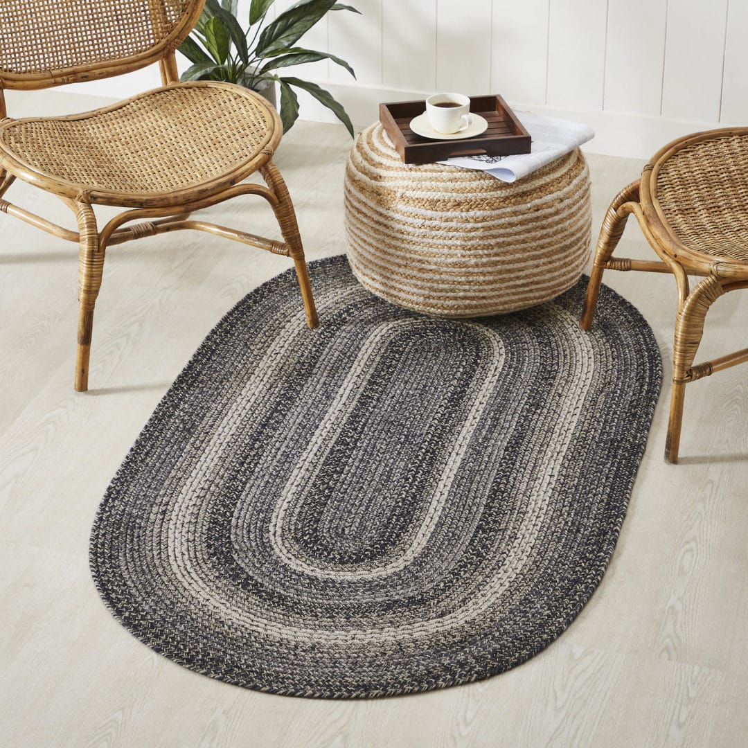 Sawyer Mill Black White Jute Rugs With Pad - Piper Classics
