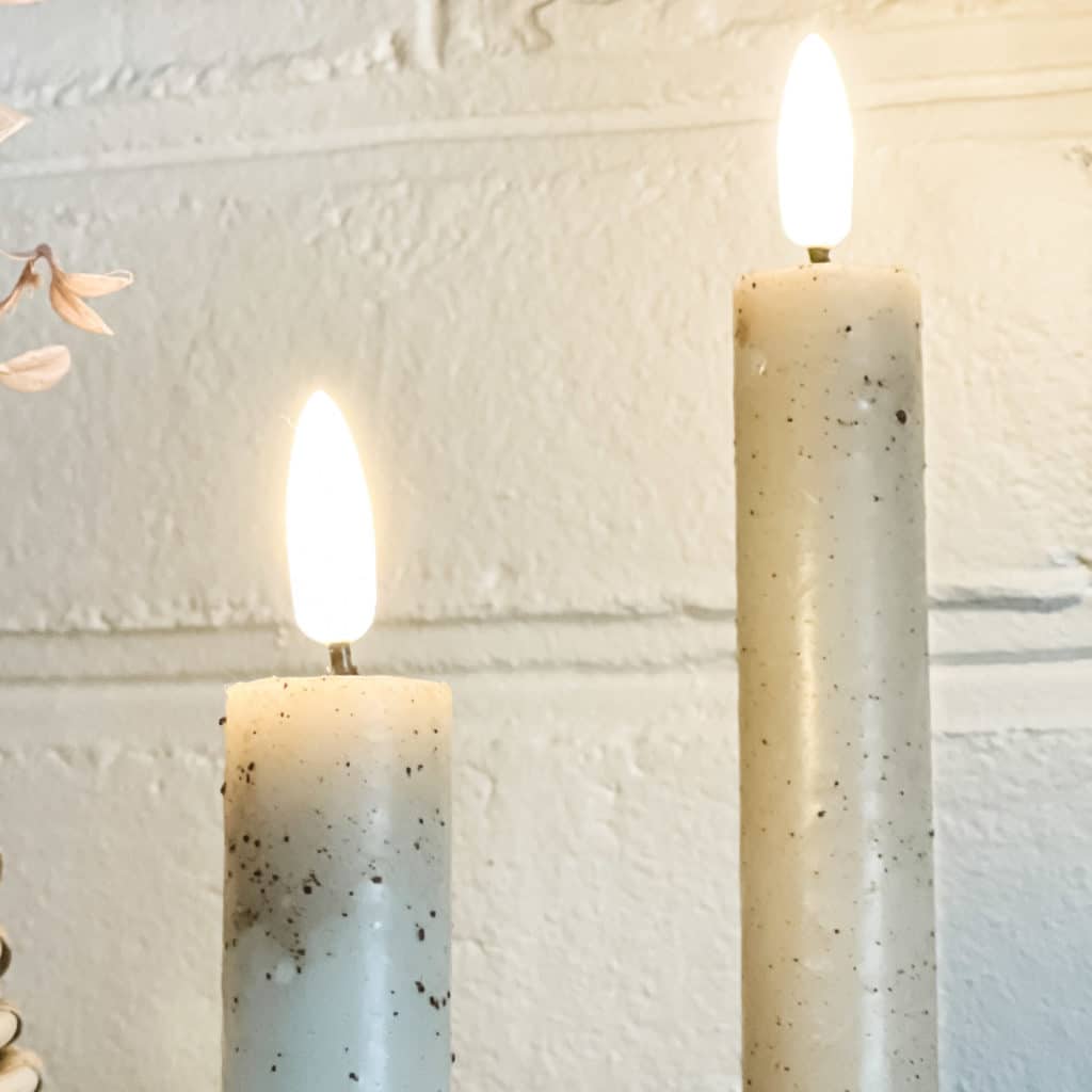 3D Flame Cream Taper Candle, Set/2 - 7
