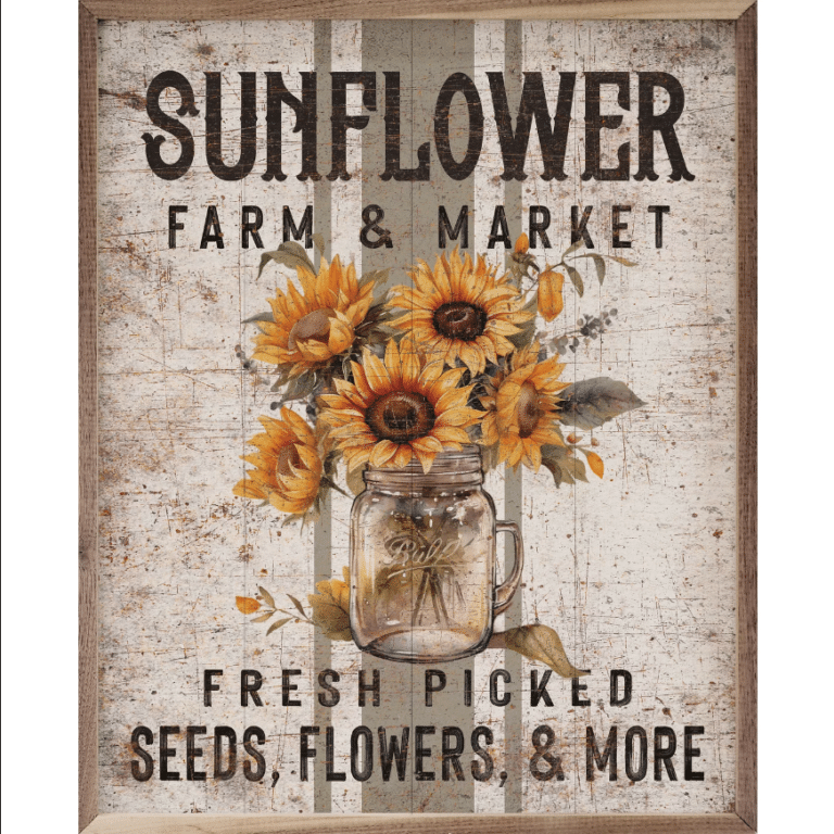 Sunflower Farm & Market Wooden Sign - Piper Classics