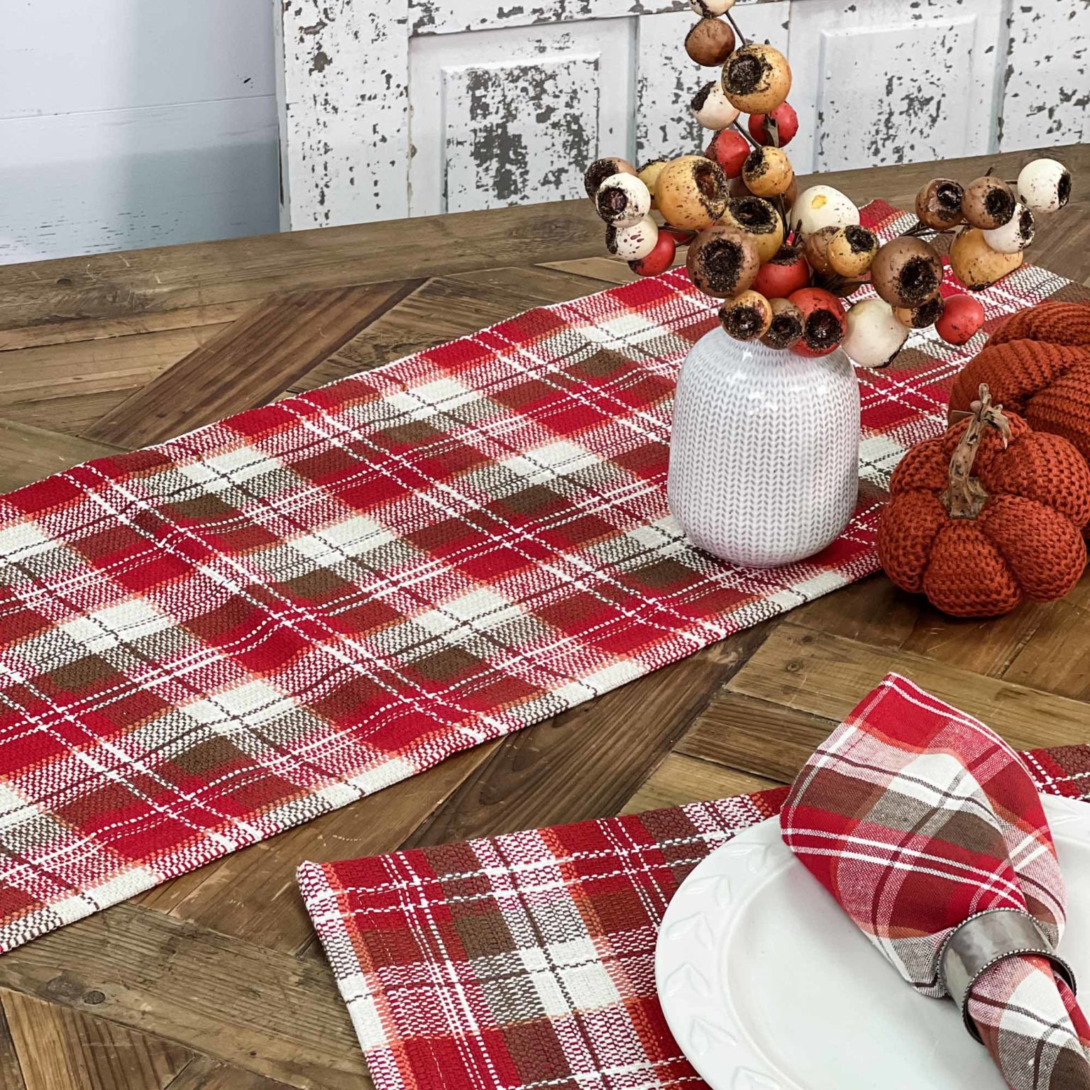 Fireside Plaid Table Runner - 54" - Piper Classics
