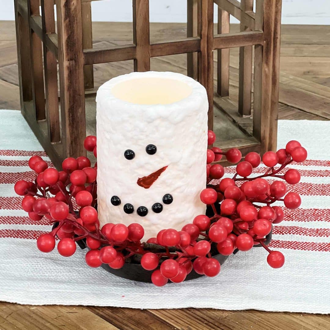 White Snowman LED Pillar Candle - Piper Classics