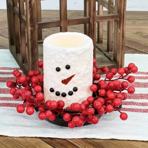 White Snowman LED Pillar Candle - Piper Classics