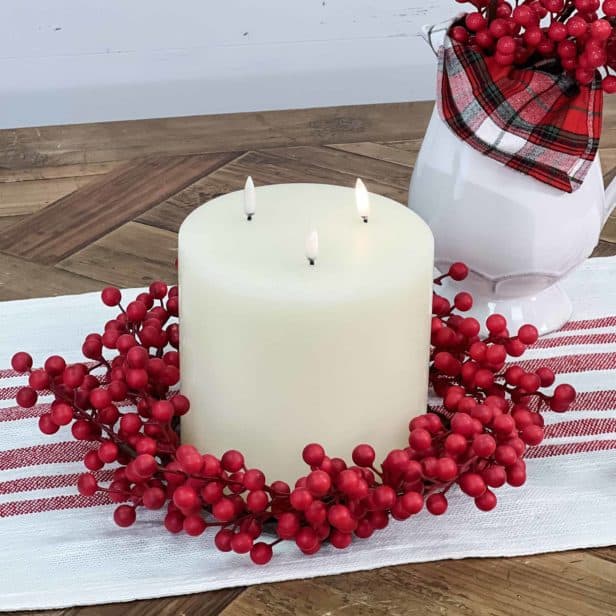Weatherproof Berry Candle Ring - 12" - Piper Classics