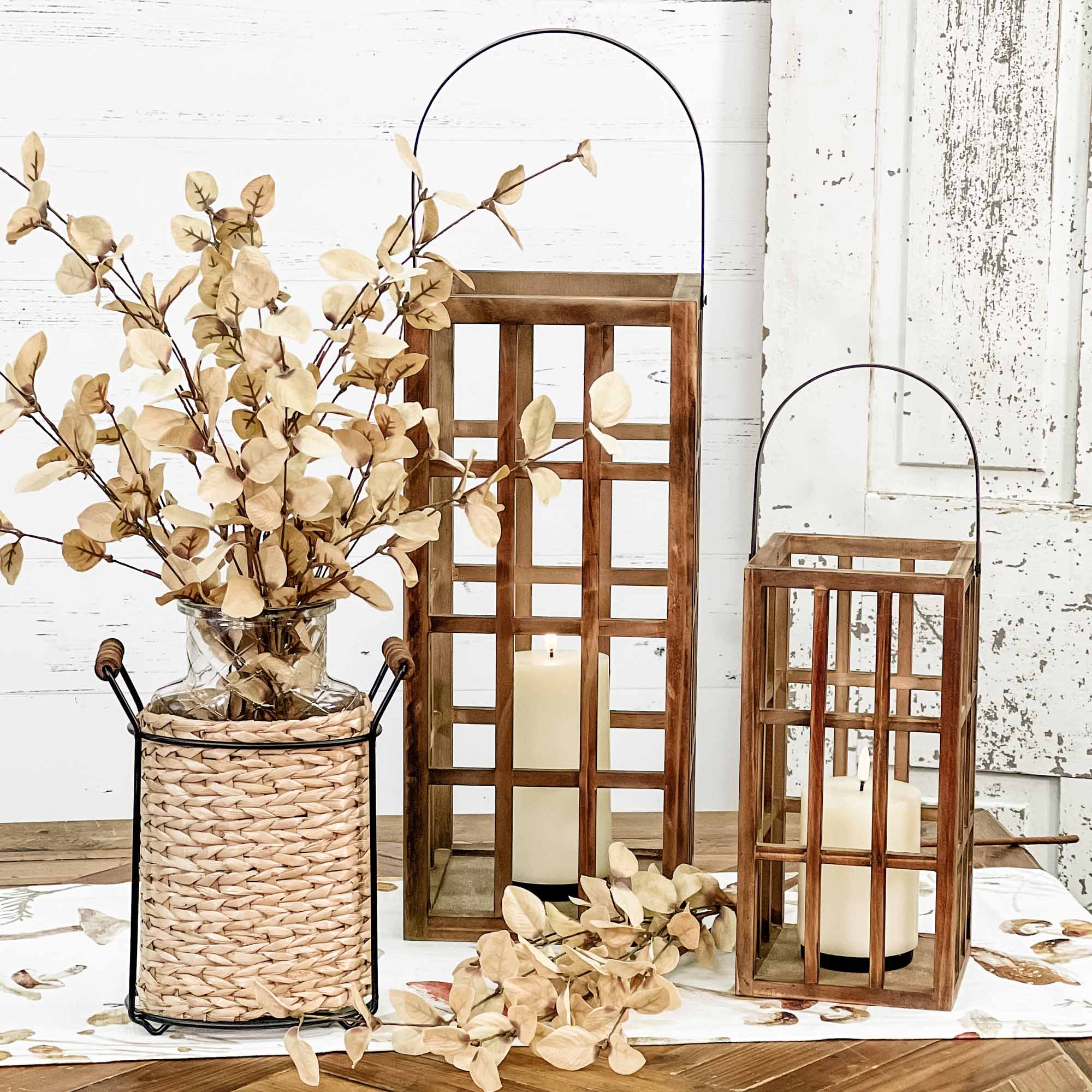 Windowpane Lanterns For Candles