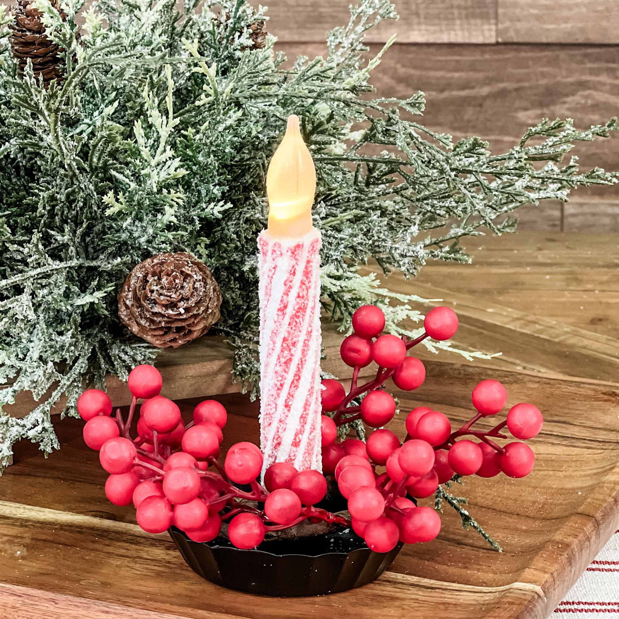Candy Cane Taper Candles