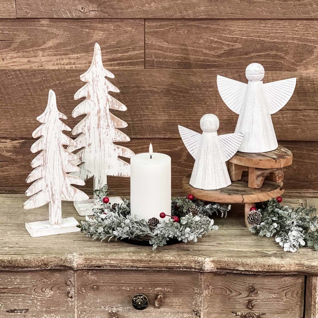 Whitewashed Metal Angels - Set/2 - Piper Classics