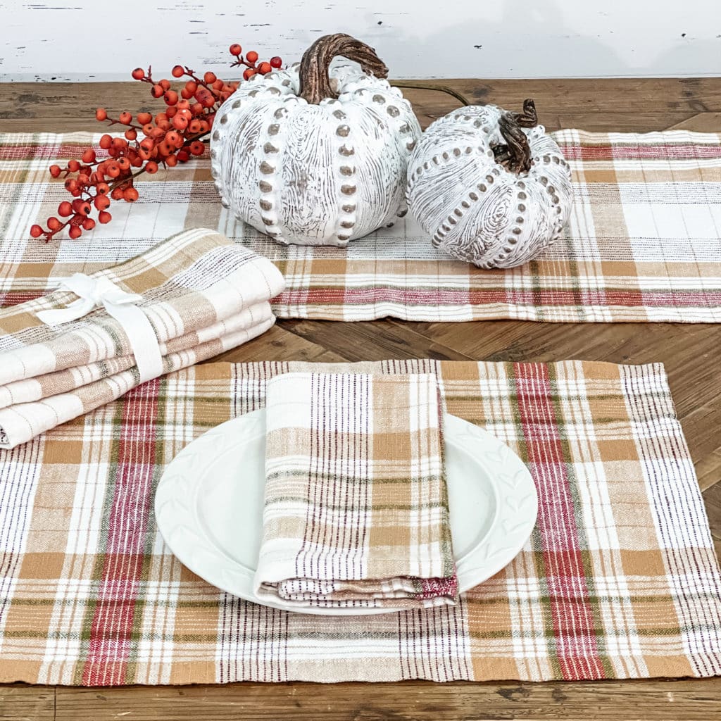Eva Slub Weave Plaid Napkin - Set/4 - Piper Classics