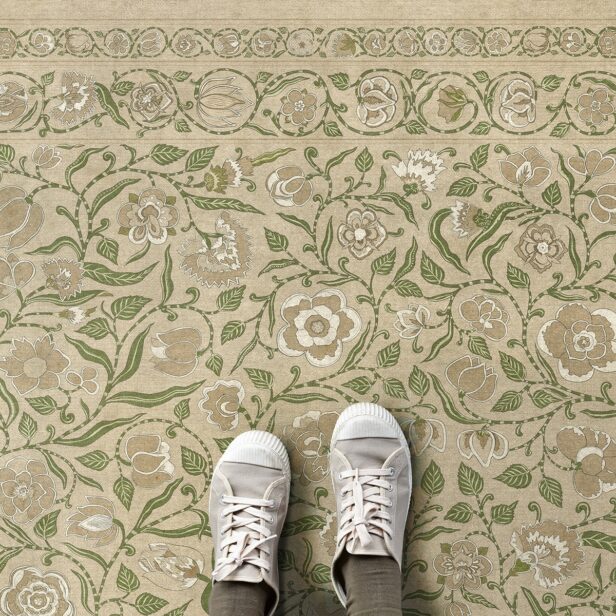 Antique Floral - A Chilly Peace Vinyl Floor Cloths - Piper Classics