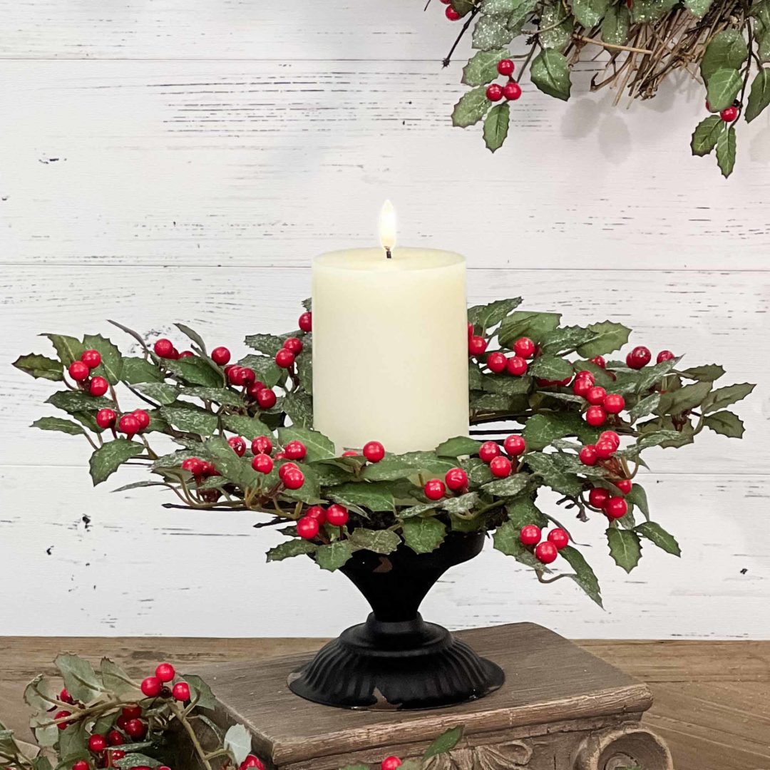 Holly & Berry Candle Ring - Piper Classics